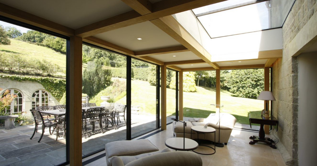 Glass Roof with Timber Beams | Avino