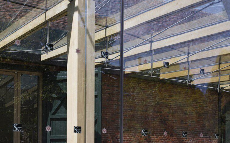 Glass Roof with Timber Beams | Avino
